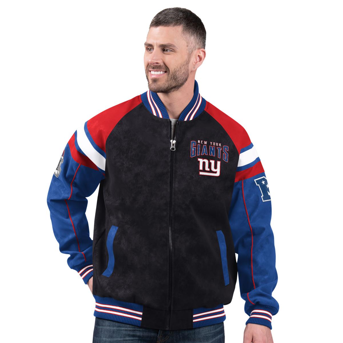 Officially Licensed NFL Faux Suede Jacket by Glll Sports - Giants ...