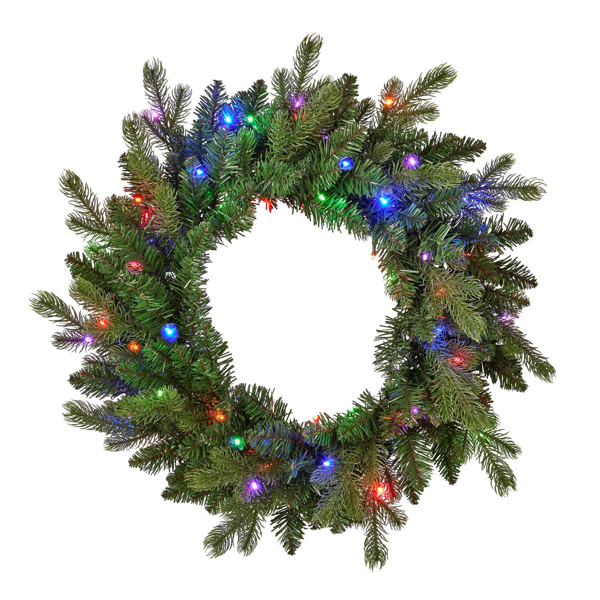 Seasonal LLC Palmetto Pine 24" Lit Green Wreath with Remote Control | HSN