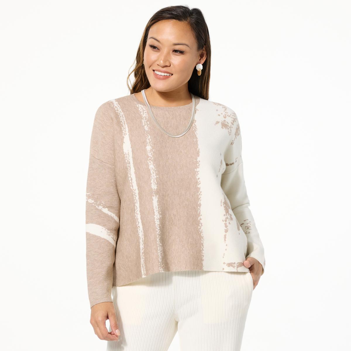 WynneCollection SoftKNIT Painted Jacquard Sweater - 23304106 | HSN