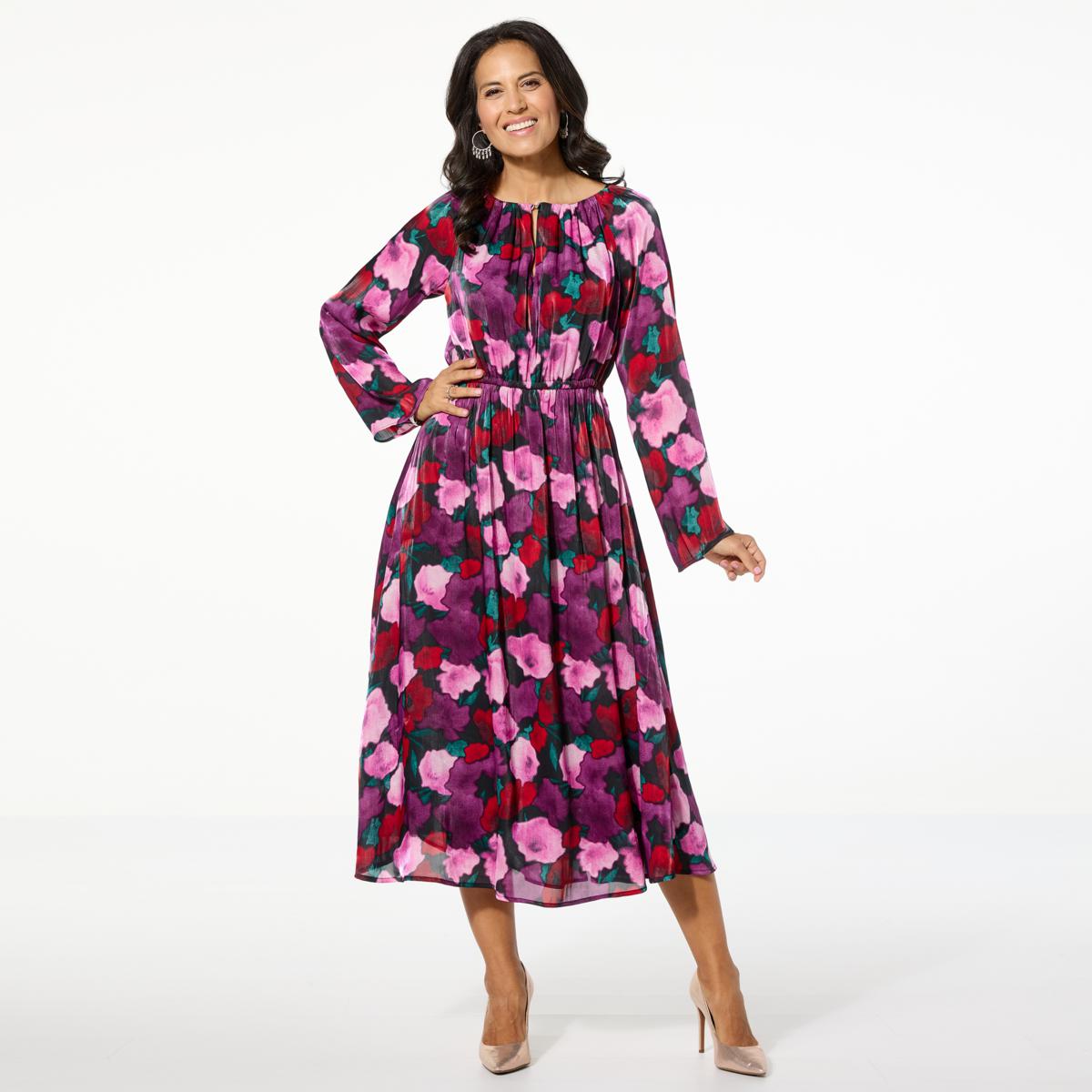 TWRHLL by Christie Brinkley Metallic Maxi Dress with Pockets | HSN