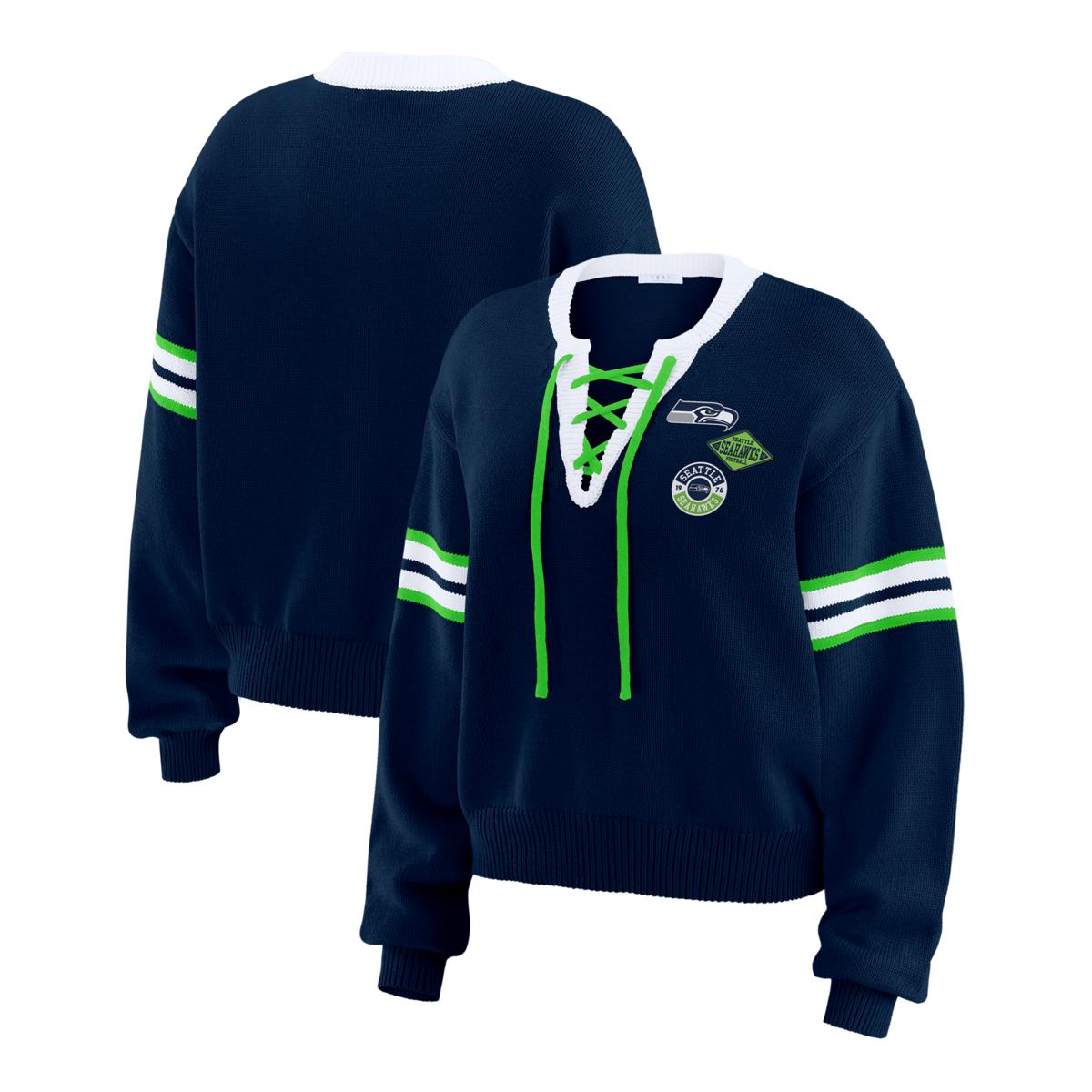 Officially Licensed NFL WEAR by Erin Andrews Lace Up Pullover Sweater ...