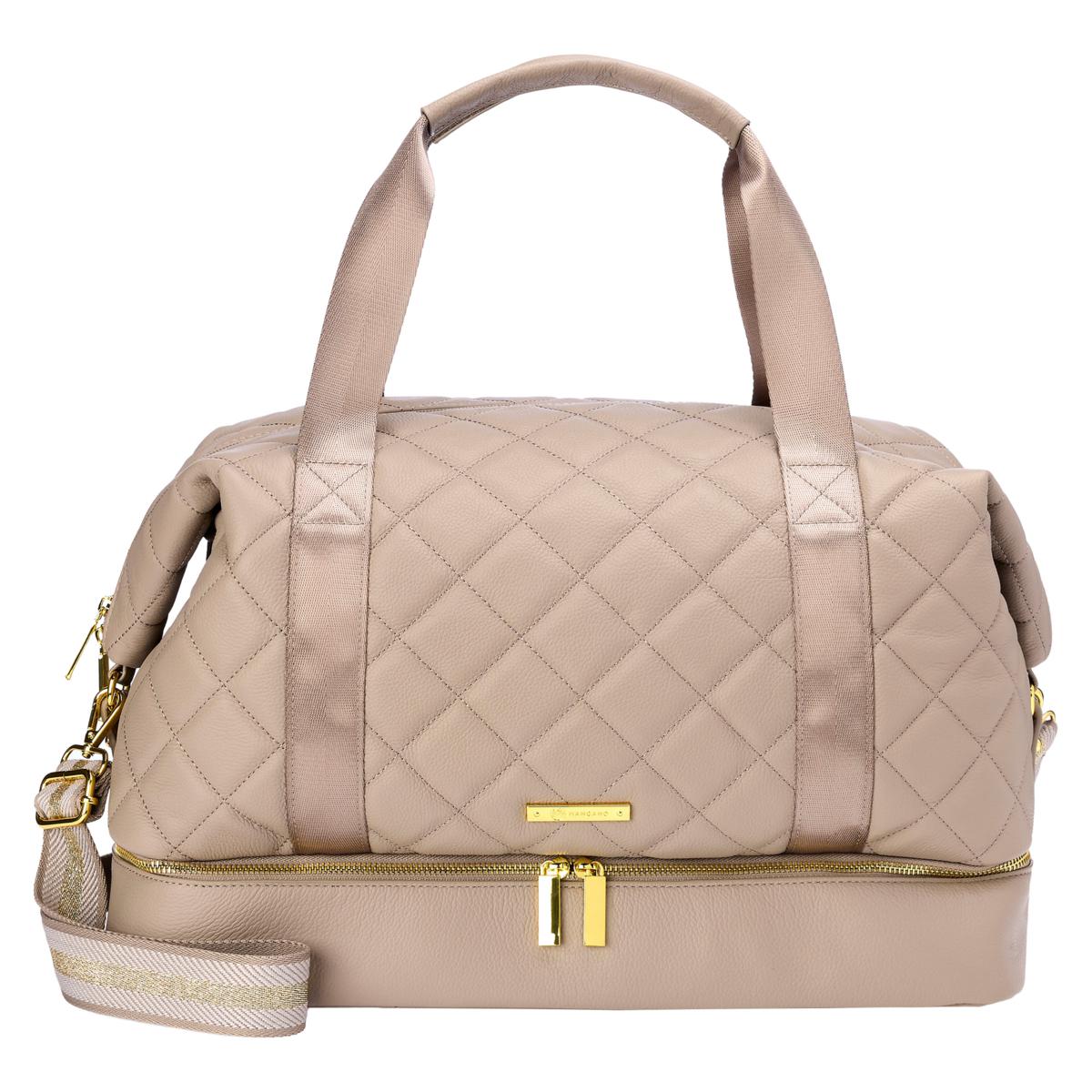 Joy First Class Luxury Leather Quilted Double Decker Weekender ...