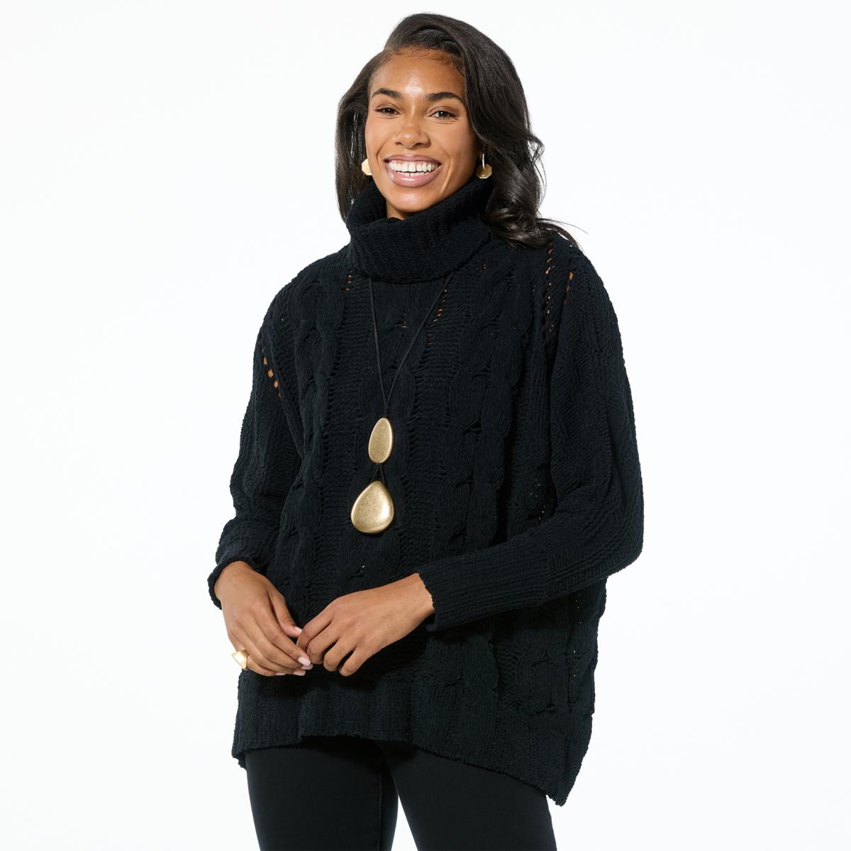 WynneLayers Chenille Open Cable Knit Sweater - 23339766 | HSN