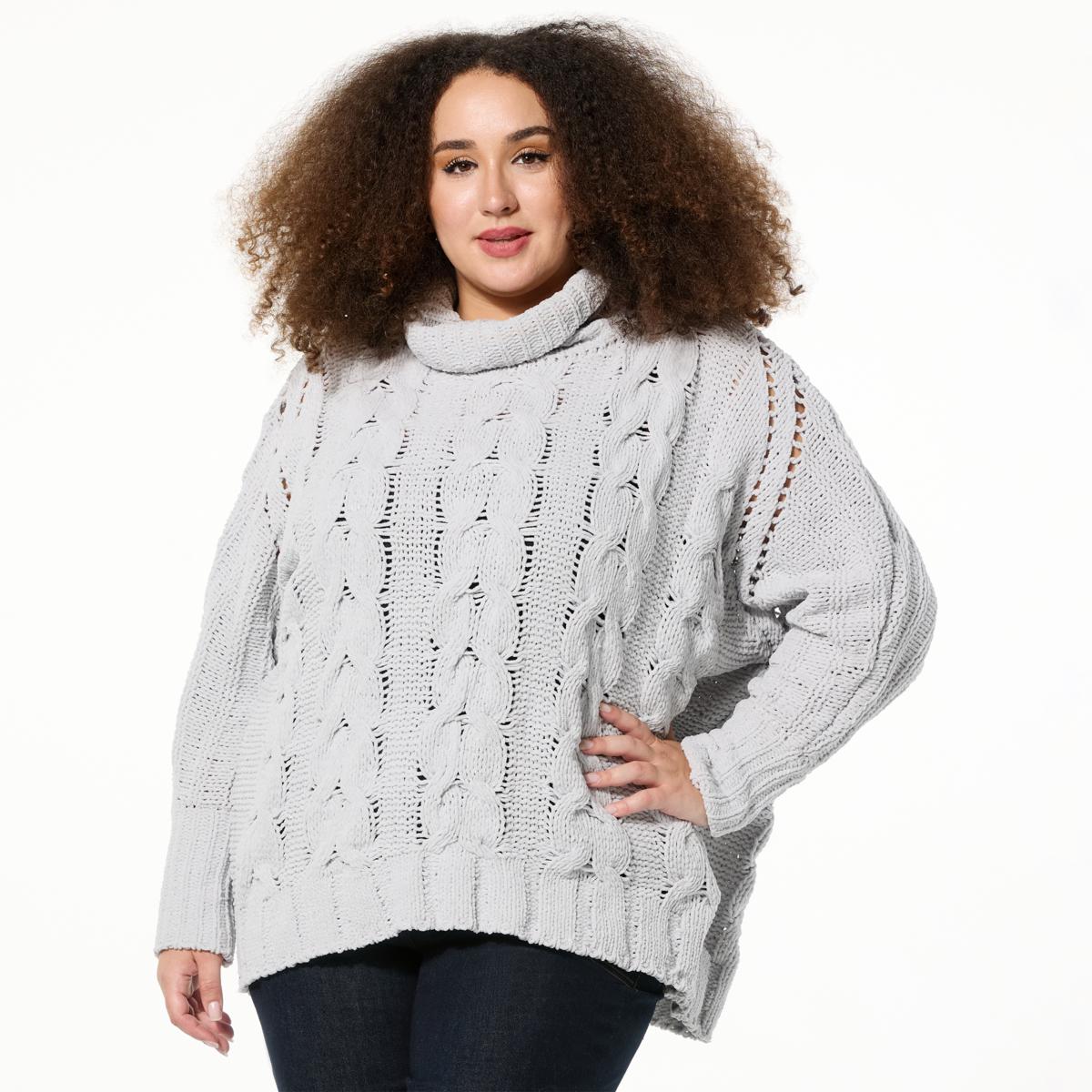 WynneLayers Chenille Open Cable Knit Sweater | HSN