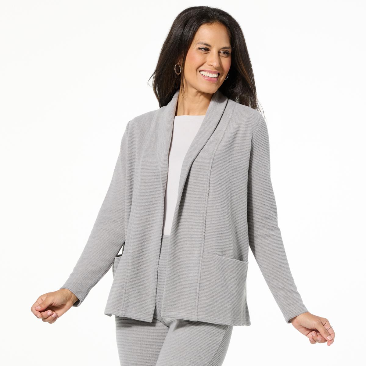 HUE Ribbed Sweater Knit Cardigan | HSN