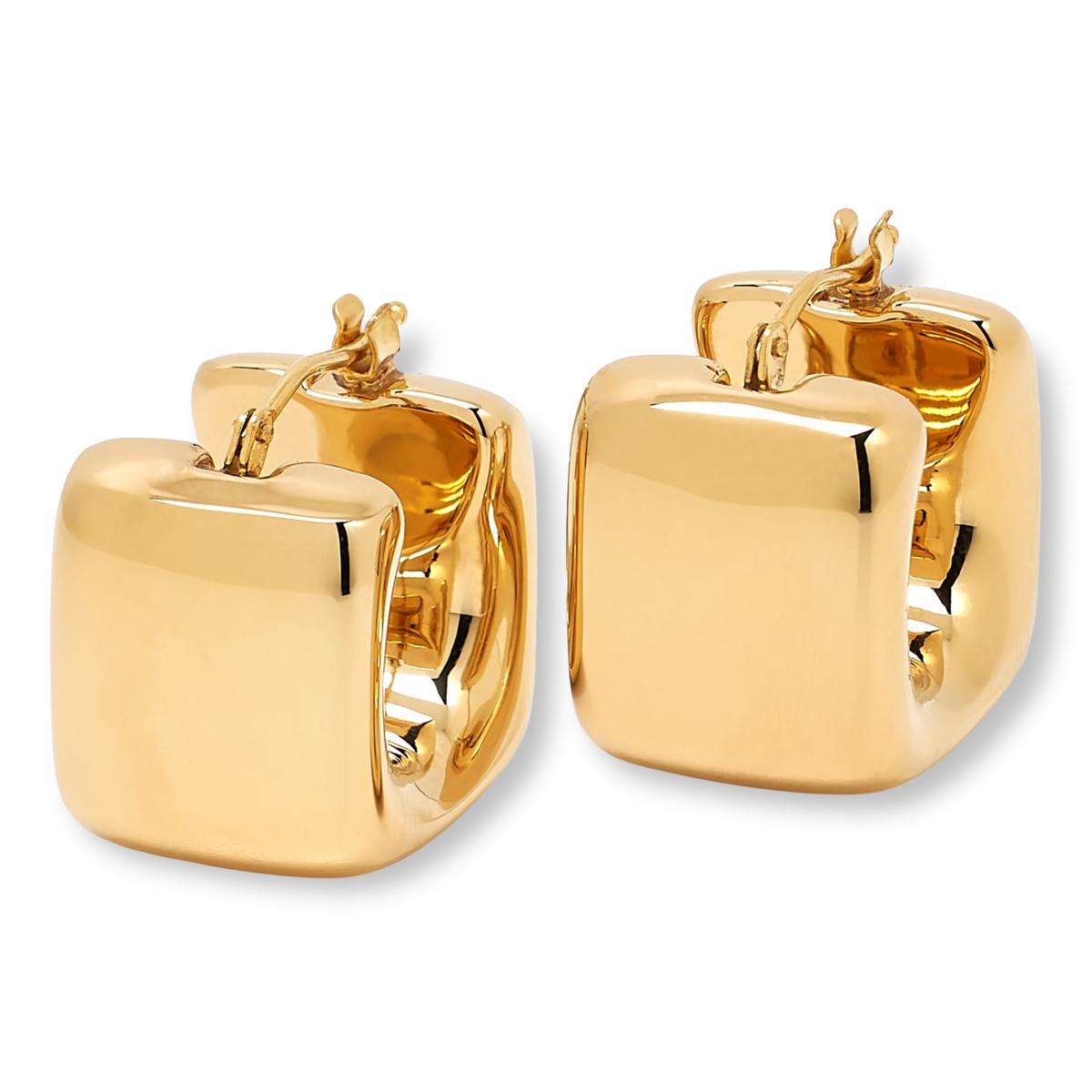 Soave Oro 14K Gold Electroform Square Box Hoop Earrings - 23344830 | HSN