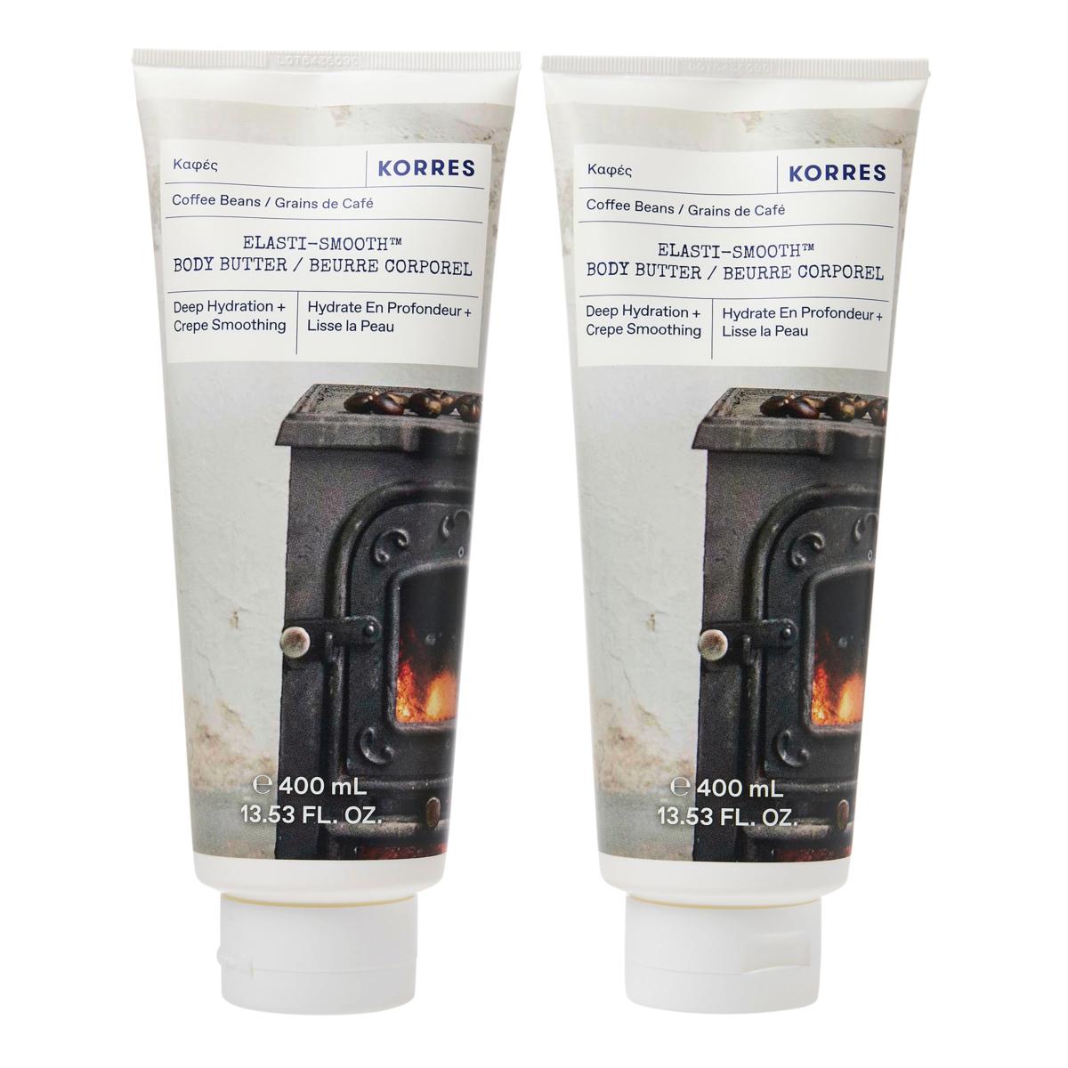 Korres 2-pack Mega Size Coffee Beans ElastiSmooth Body Butter ...