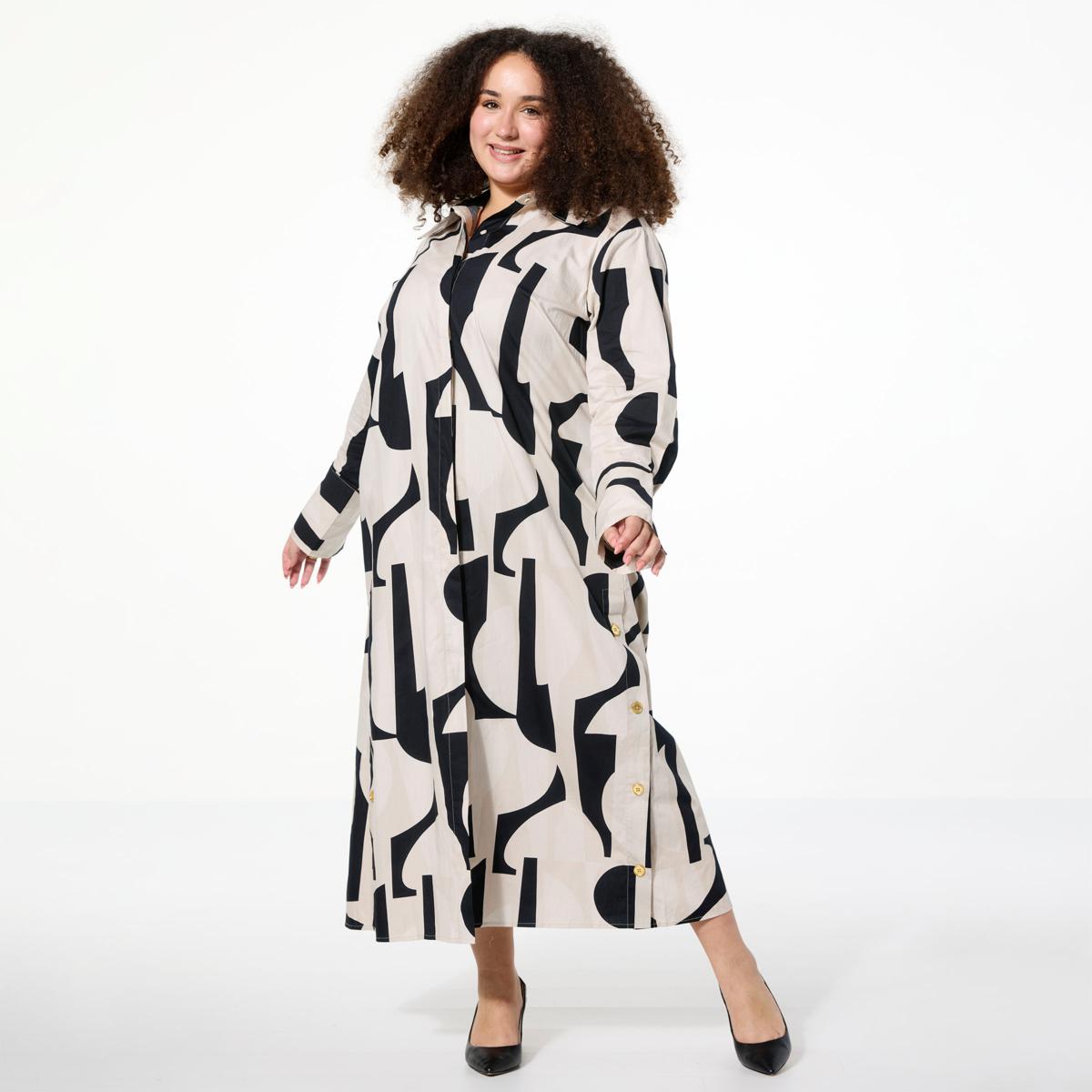Allison Brown NY Long Shirt Flare Dress | HSN