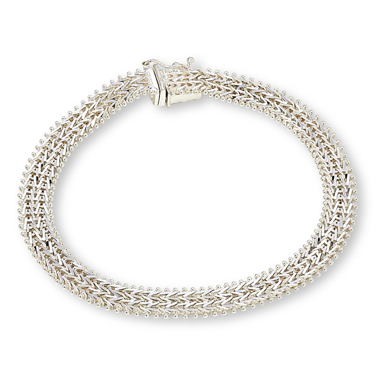 Imperial Silver Sterling Silver Diamond-Cut 4-Row Wheat Chain Bracelet ...