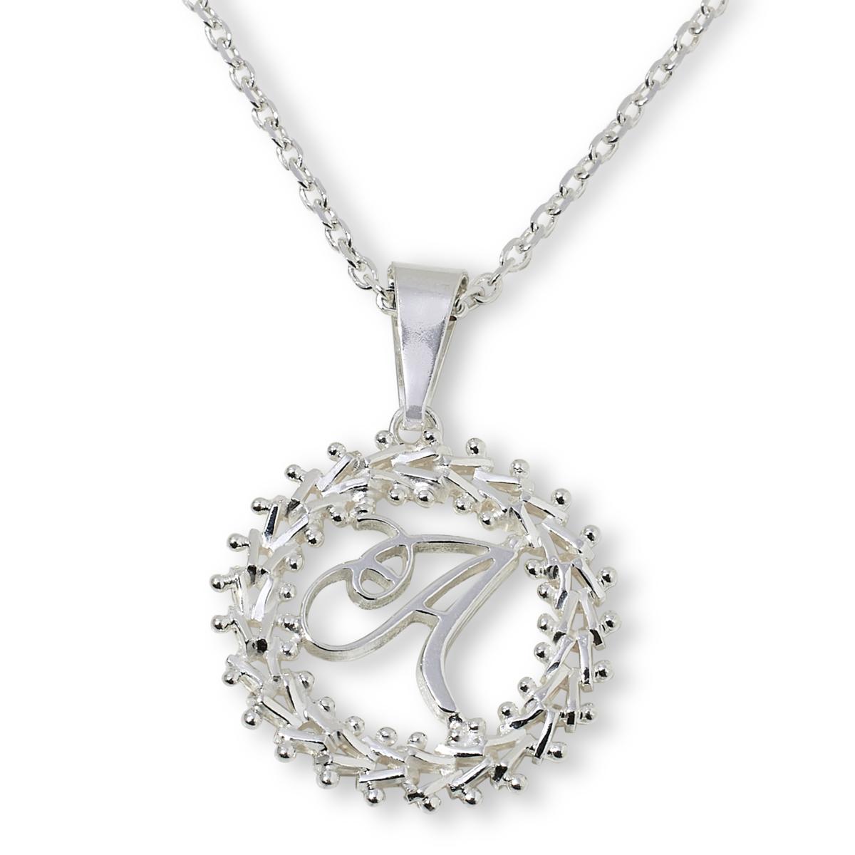 Imperial Silver Diamond-Cut Wheat Link Initial Pendant with 18" Chain | HSN