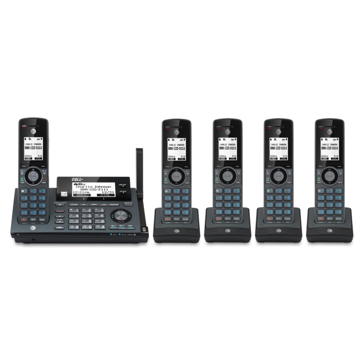 AT&T 5-piece Cordless Handset with Connect to Cell & Smart Call Block | HSN