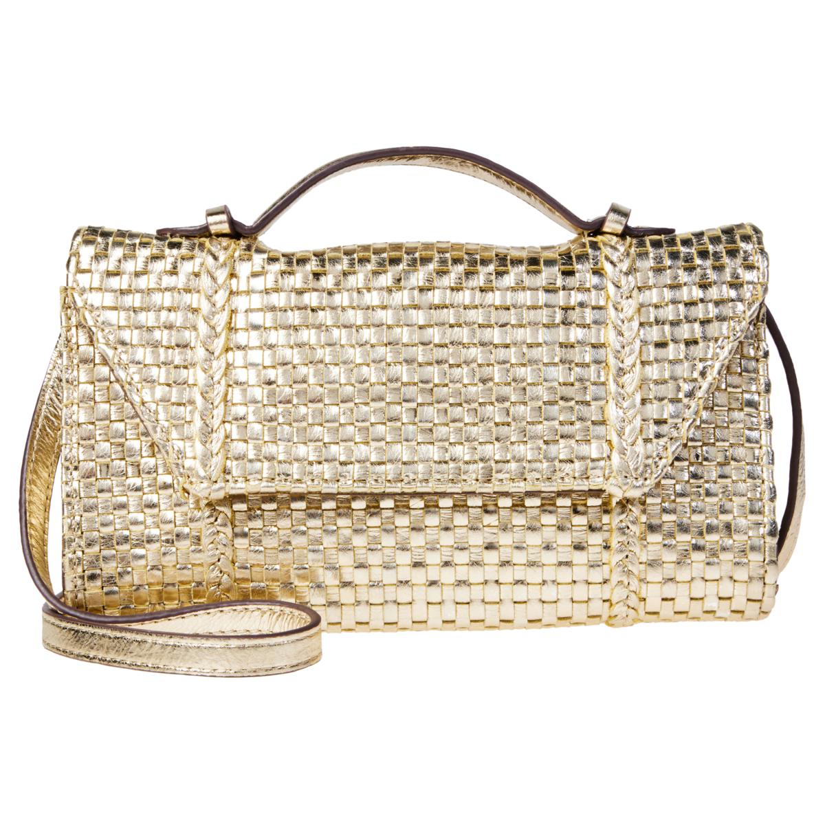 C. Wonder by Christian Siriano Woven Leather Crossbody Clutch Handbag ...