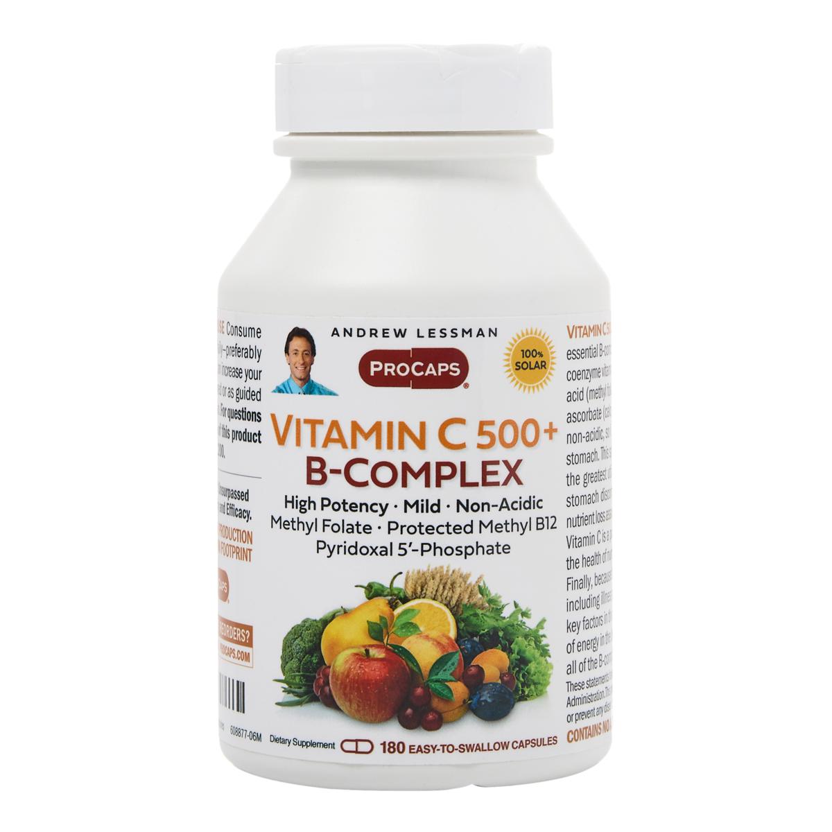 Andrew Lessman Vitamin C 500 Plus B-Complex - 180 Capsules | HSN