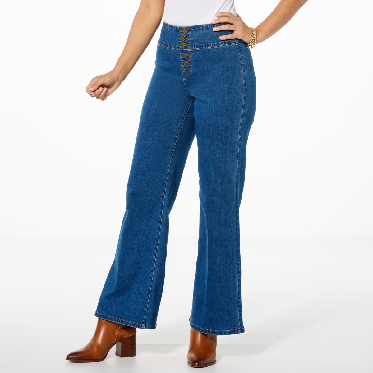 DG2 by Diane Gilman New Classic Stretch Pull-On Wide-Leg Jean ...