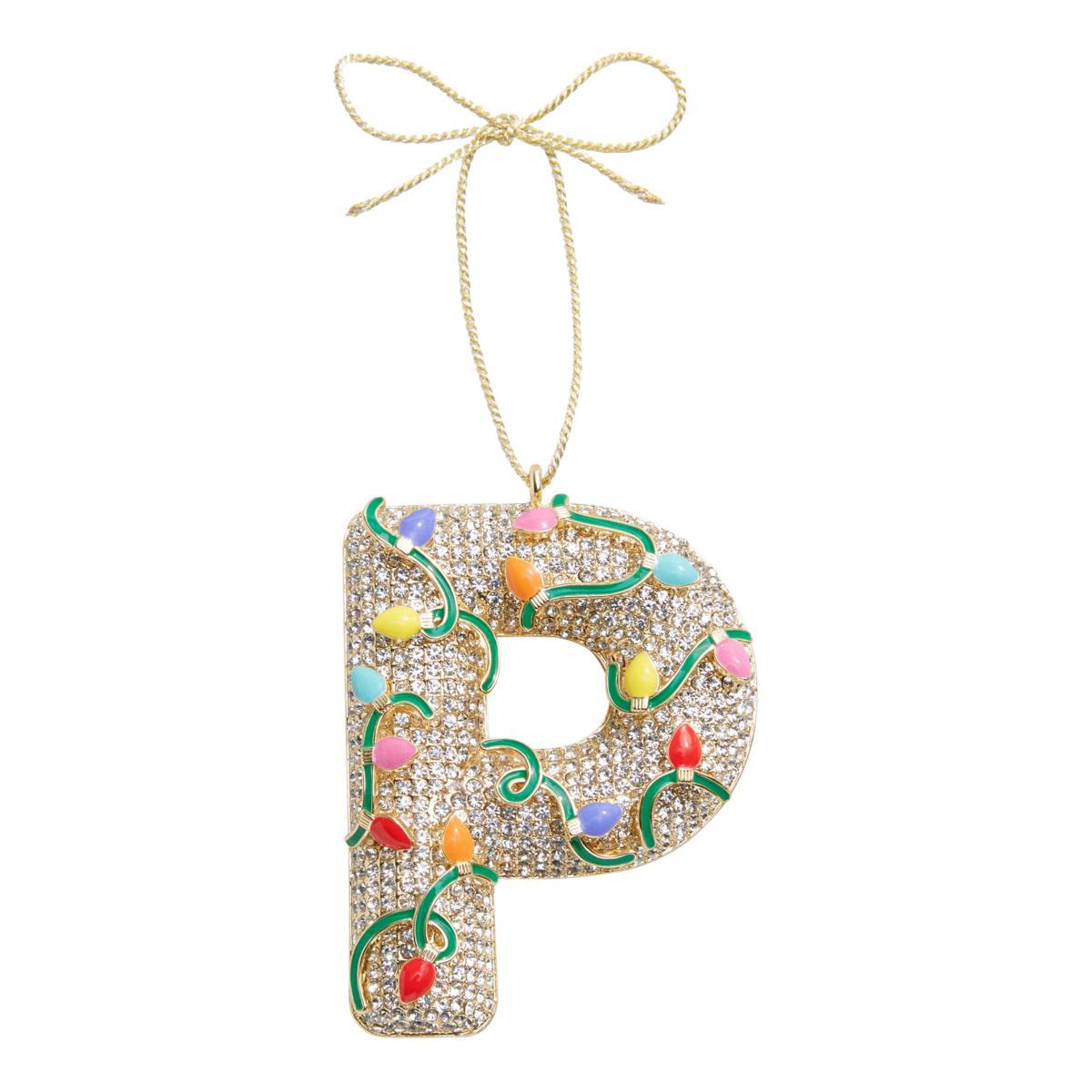 BAUBLEBAR Let it Glow Multicolor Pavé Initial Ornament | HSN