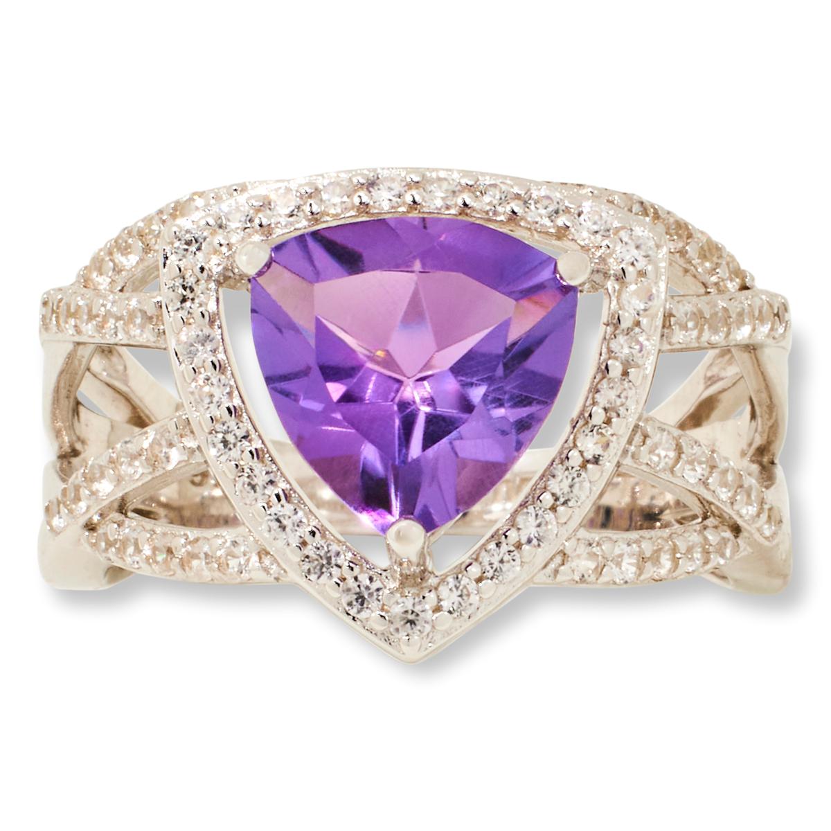 Colleen Lopez Sterling Silver Amethyst and White Zircon Ring | HSN