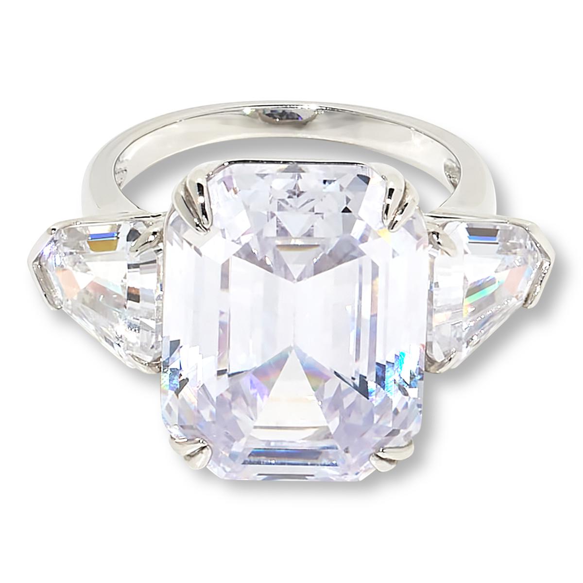 Radiance by Absolute™ Couture Emerald-Cut and Trilliant Cocktail Ring | HSN