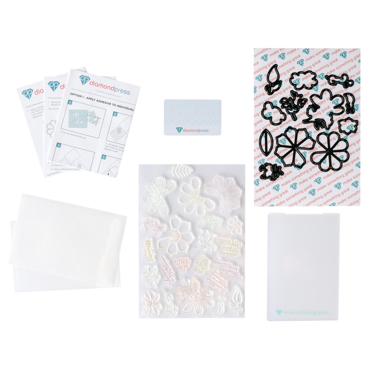 Diamond Press Heart Flowers Stamp and Die Pop-Up Card Kit - 23397127 | HSN