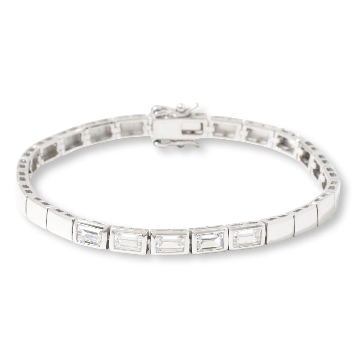 Radiance by Absolute™ 2.42ctw Baguette Bezel-Set Tennis Bracelet | HSN