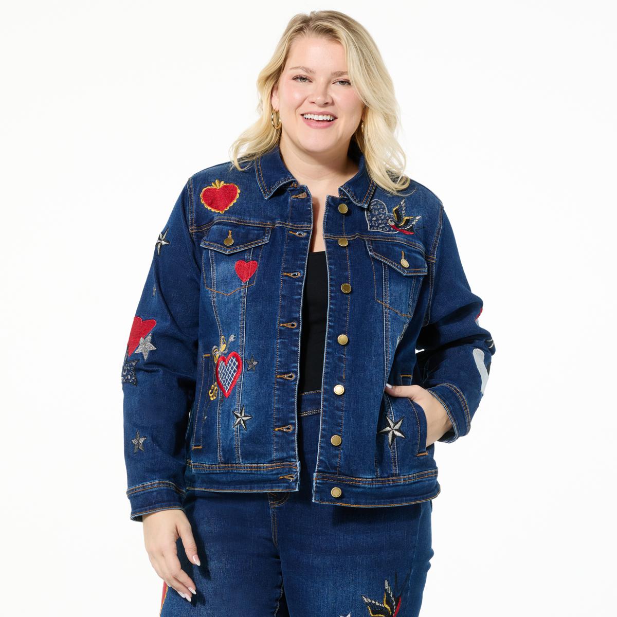 DG2 by Diane Gilman New Classic Stretch Legacy Heart Denim Jacket | HSN