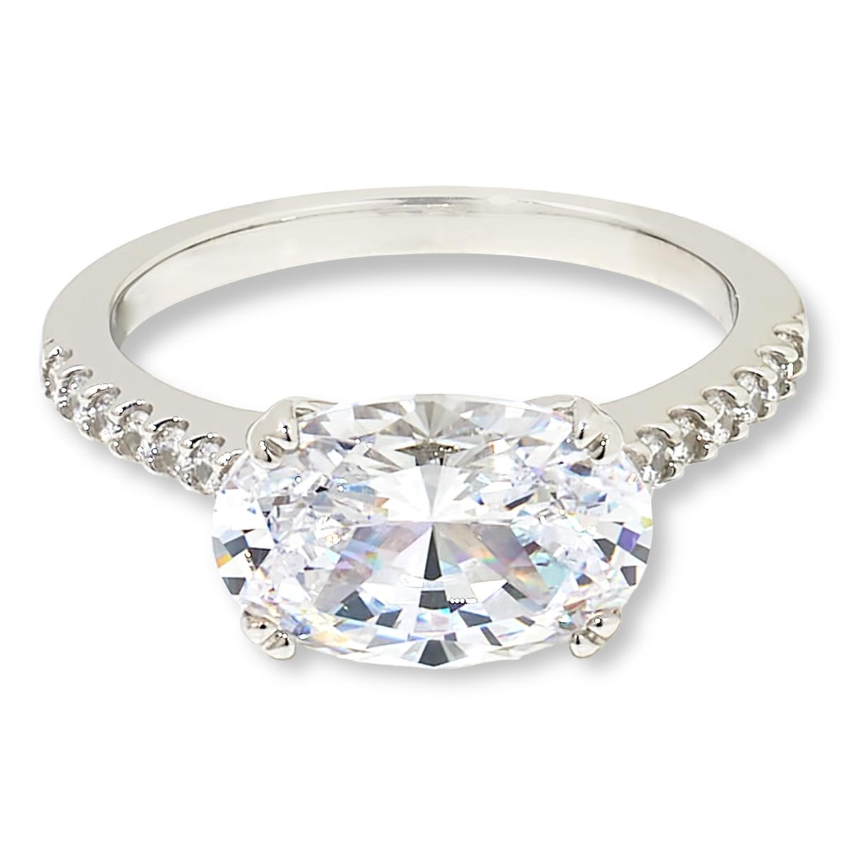 Radiance by Absolute™ East-West Pavé Sides Solitaire Ring - 23428106 | HSN