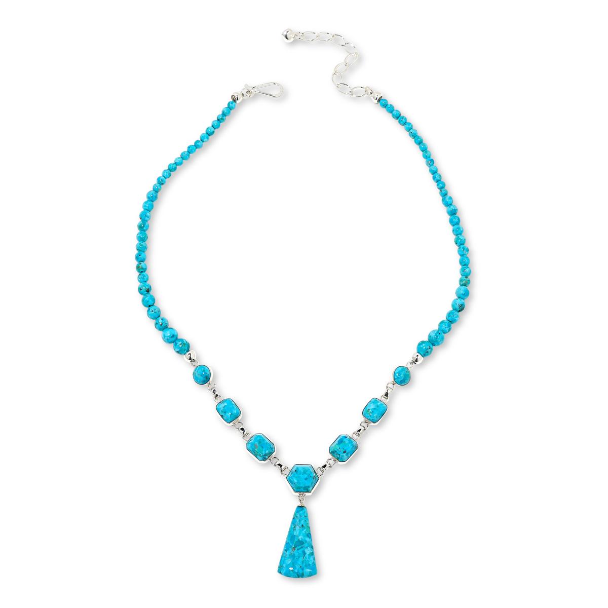 Jay King Sterling Silver Heavenly Well Lake Turquoise Drop Necklace | HSN