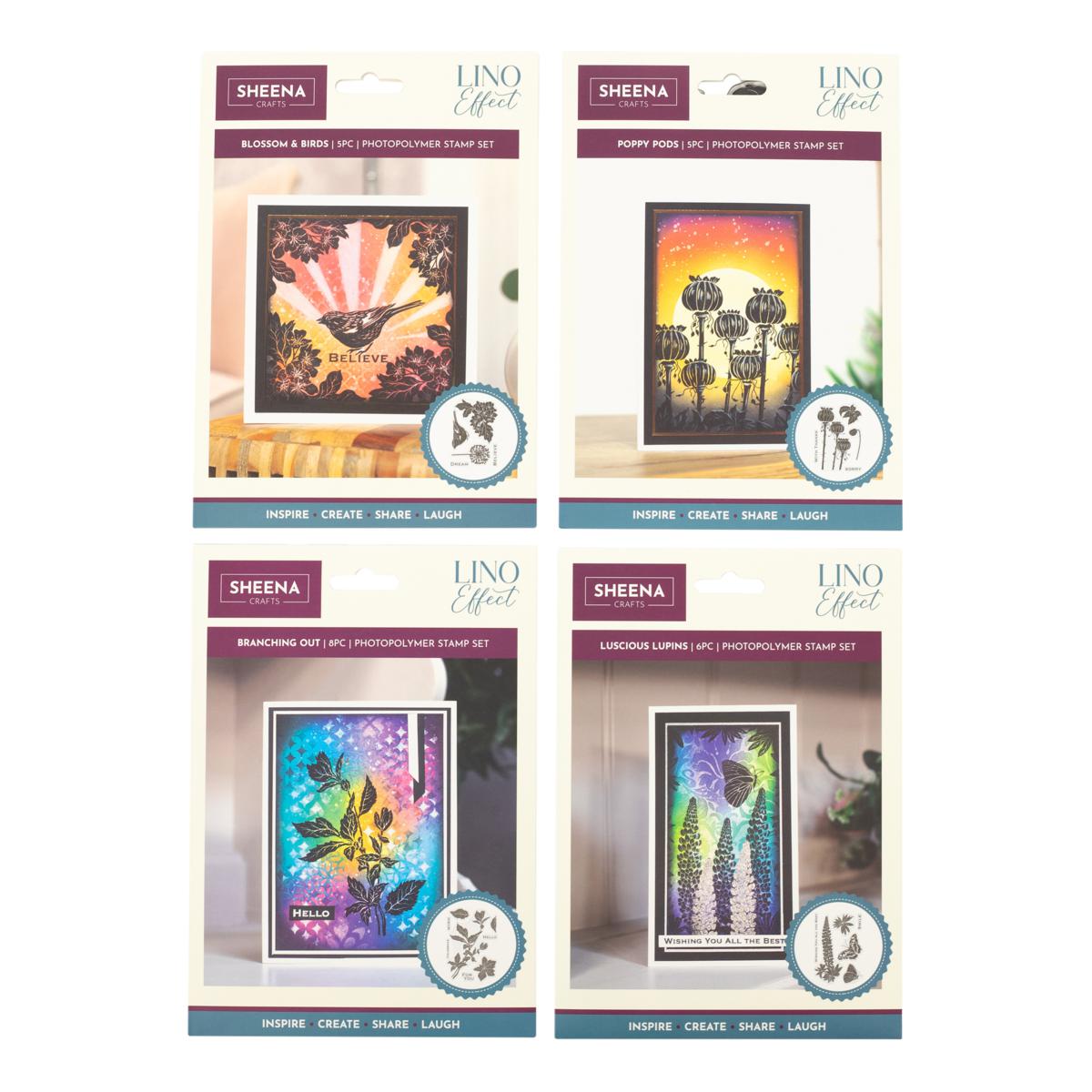 Crafter's Companion Sheena Lino Effect Stamp Set | HSN