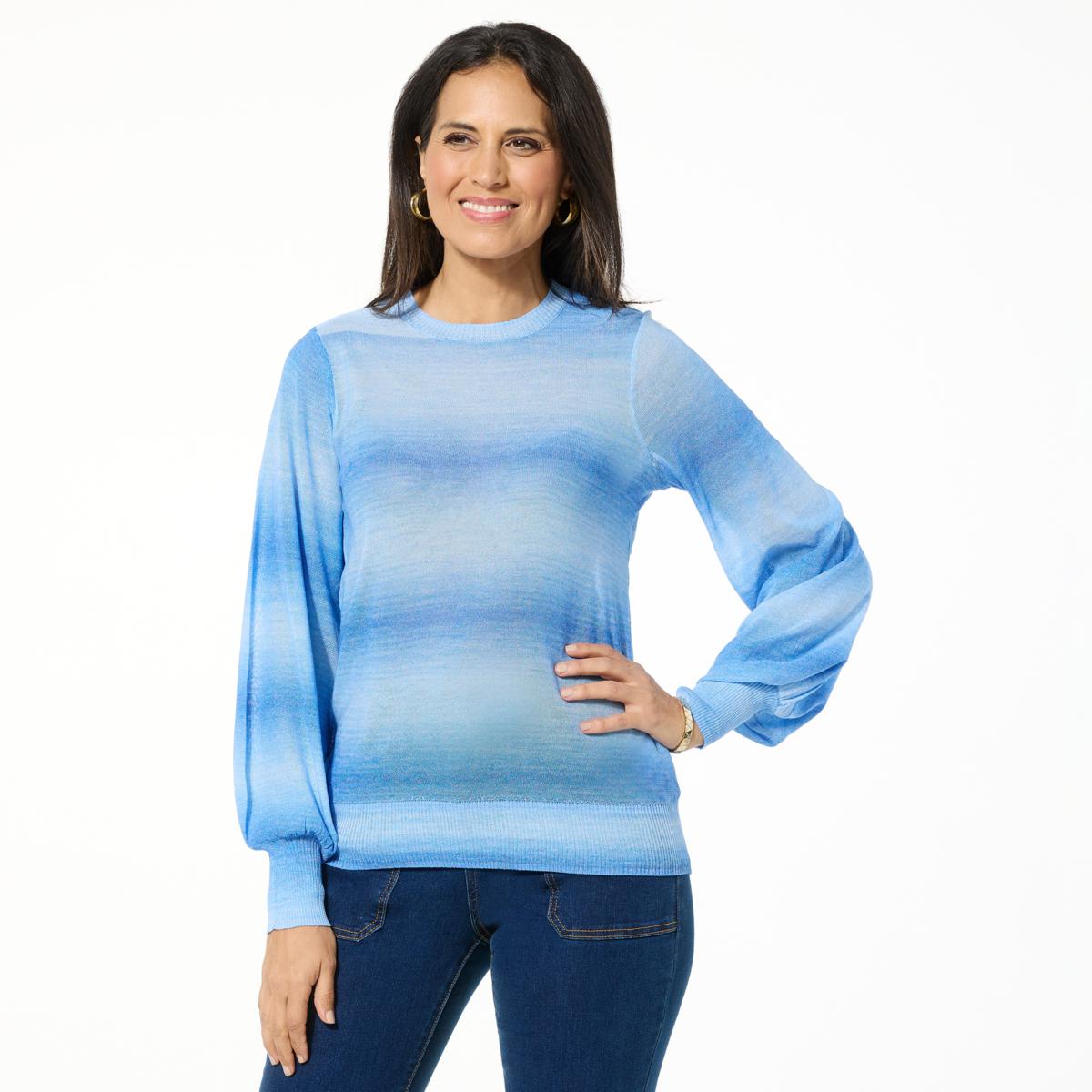 DG2 by Diane Gilman Ombre Blouson Pullover Sweater | HSN