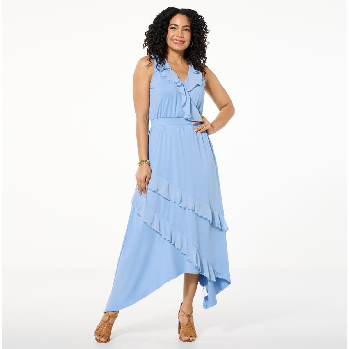 C Wonder by Christian Siriano Ruffle Maxi Dress | HSN