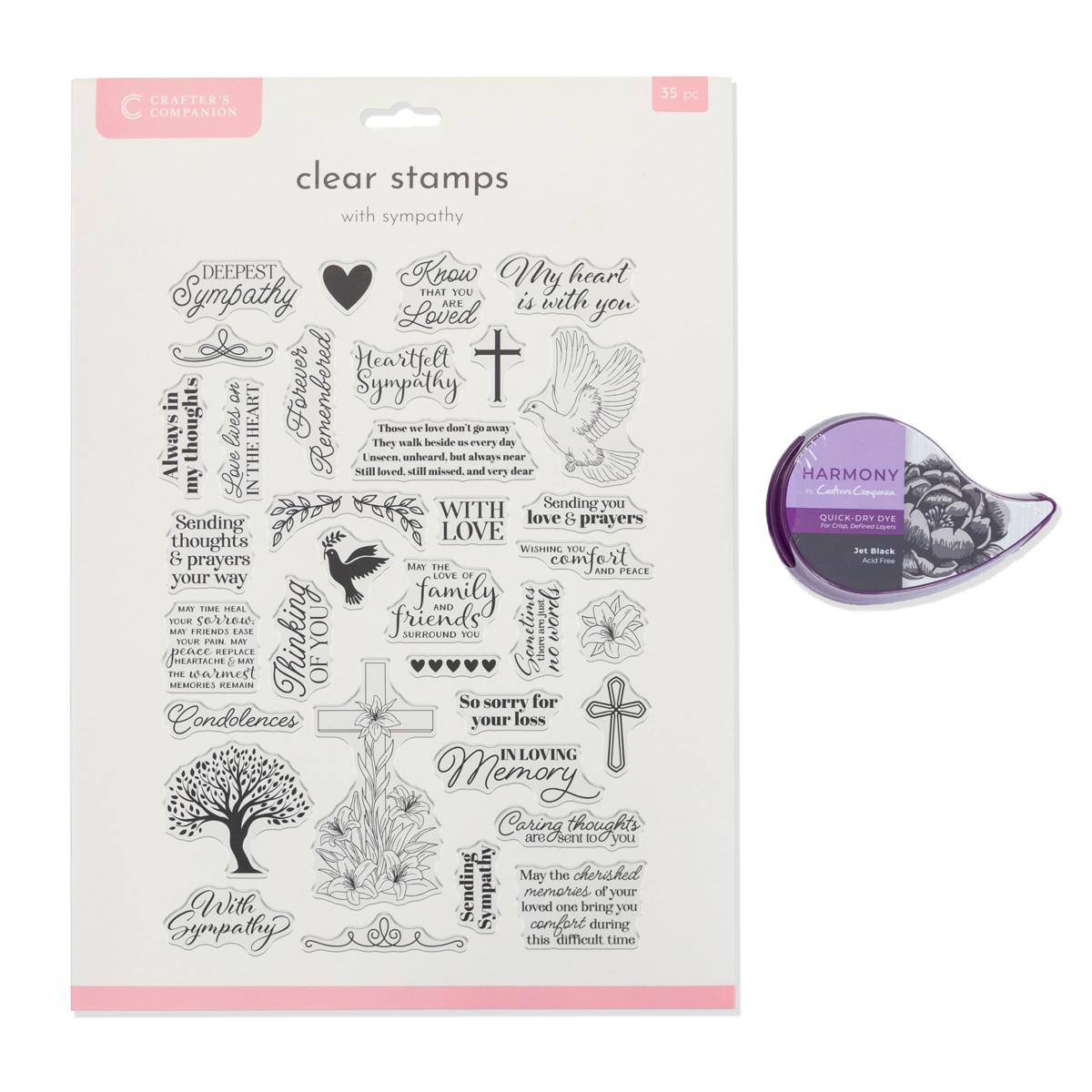 Crafter's Companion Sympathy Stamp and Ink Pad Kit | HSN