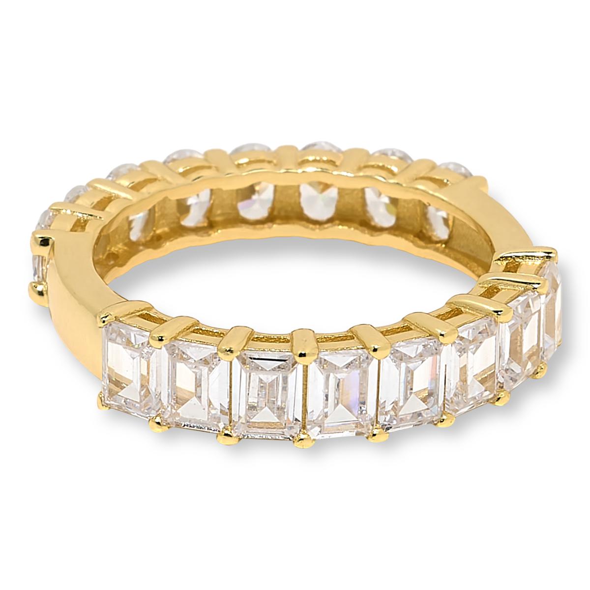 Radiance by Absolute™ Goldtone 1/2 and 1/2 Comfort Band Eternity Ring ...