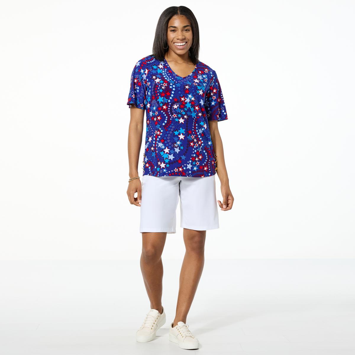 Antthony 2-piece Printed Top and Solid Short Set | HSN