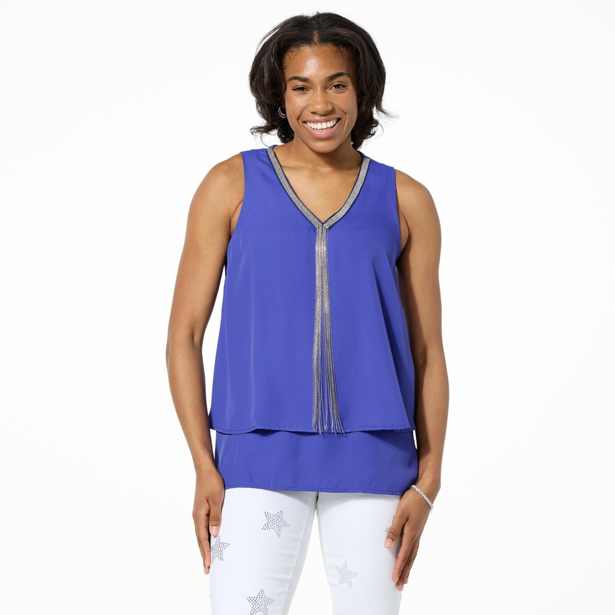 DG2 by Diane Gilman Micro-Chain Embellished Easy Tank | HSN