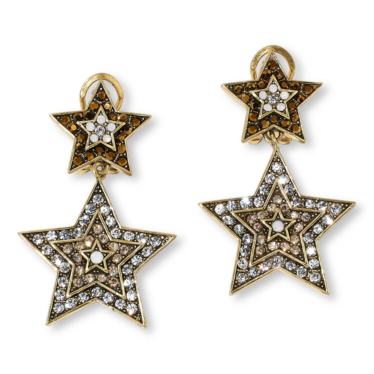 Heidi Daus Sparkling Celebration Crystal Star Dangle Earrings | HSN