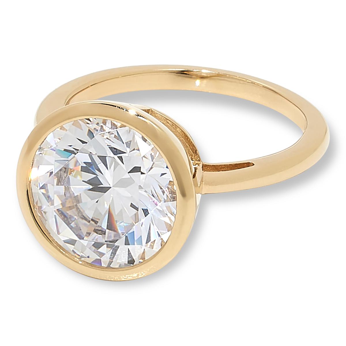 "As Is" Radiance by Absolute™ Couture Gld-Pltd Bzel-Set Solitaire Ring ...