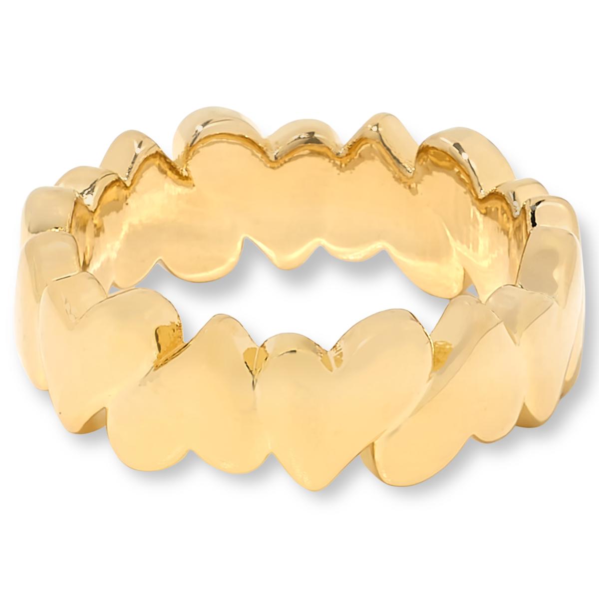 Soave Oro 14K Gold Electroform Polished Heart Band Ring | HSN