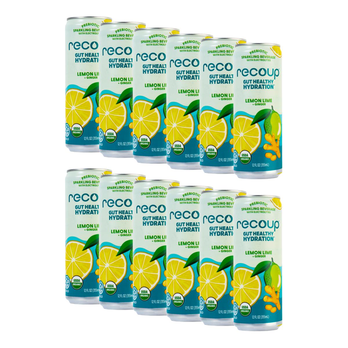 Recoup 12-pack Lemon Lime Organic Beverage with Ginger Auto-Ship® | HSN