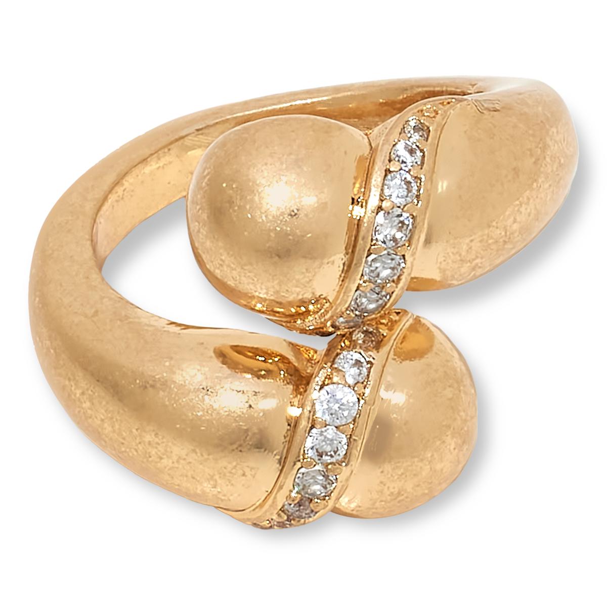 MarlaWynne CZ-Accented Brushed Finish Bypass Ring - 23543087 | HSN