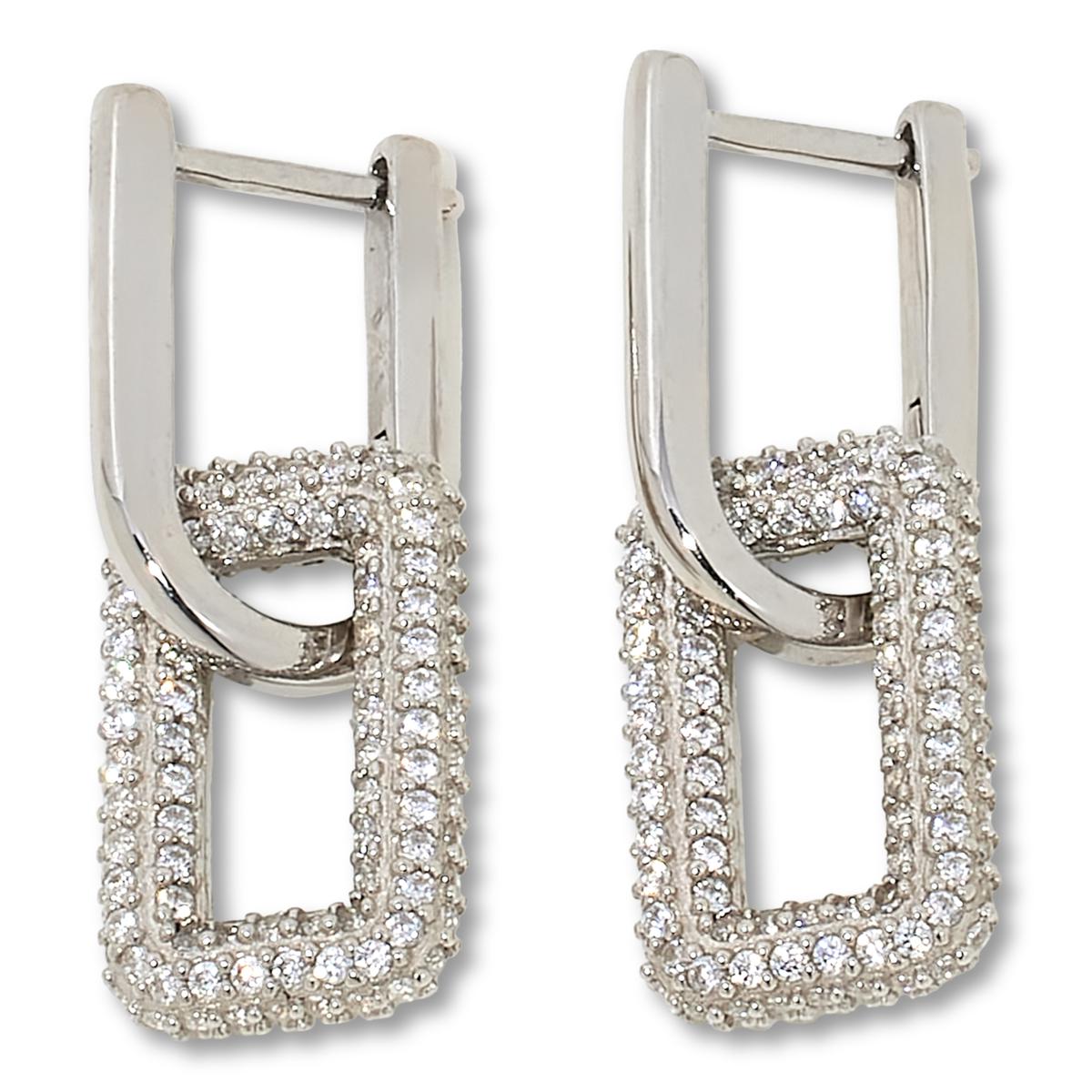 Radiance by Absolute™ 3.01ctw Paperclip Rectangle Dangle Earrings | HSN