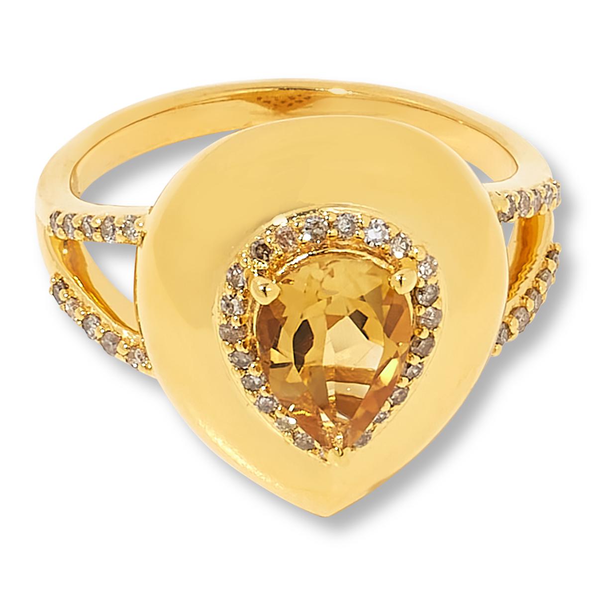 Rarities Diamond-Accented Pear-Shaped Gemstone Ring | HSN