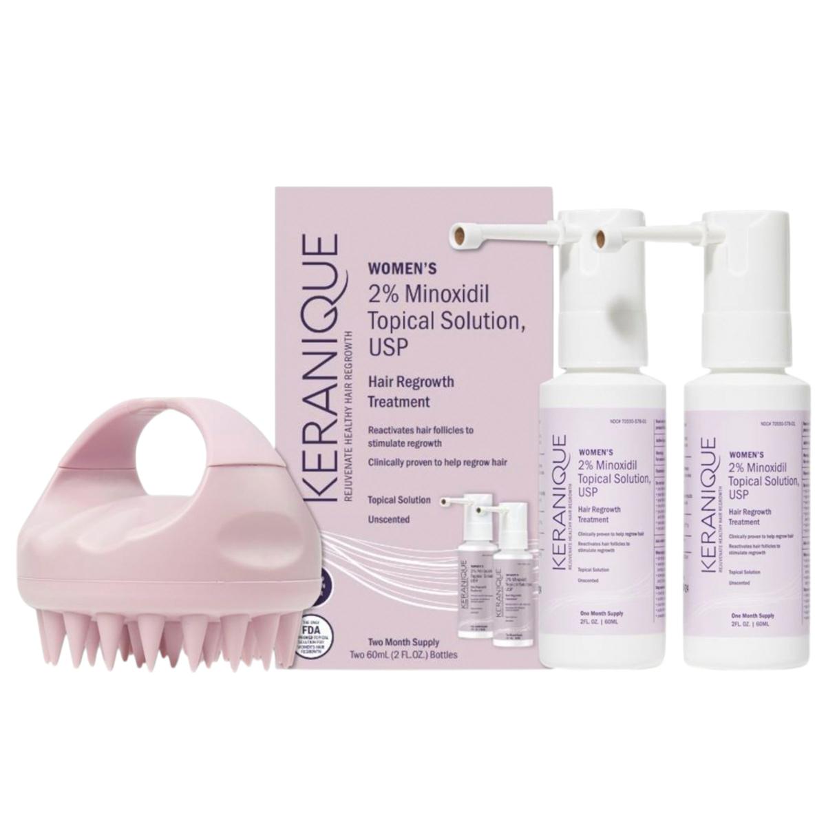 Keranique Hair Regrowth 60-Day Treatment w/ Scalp Massager | HSN