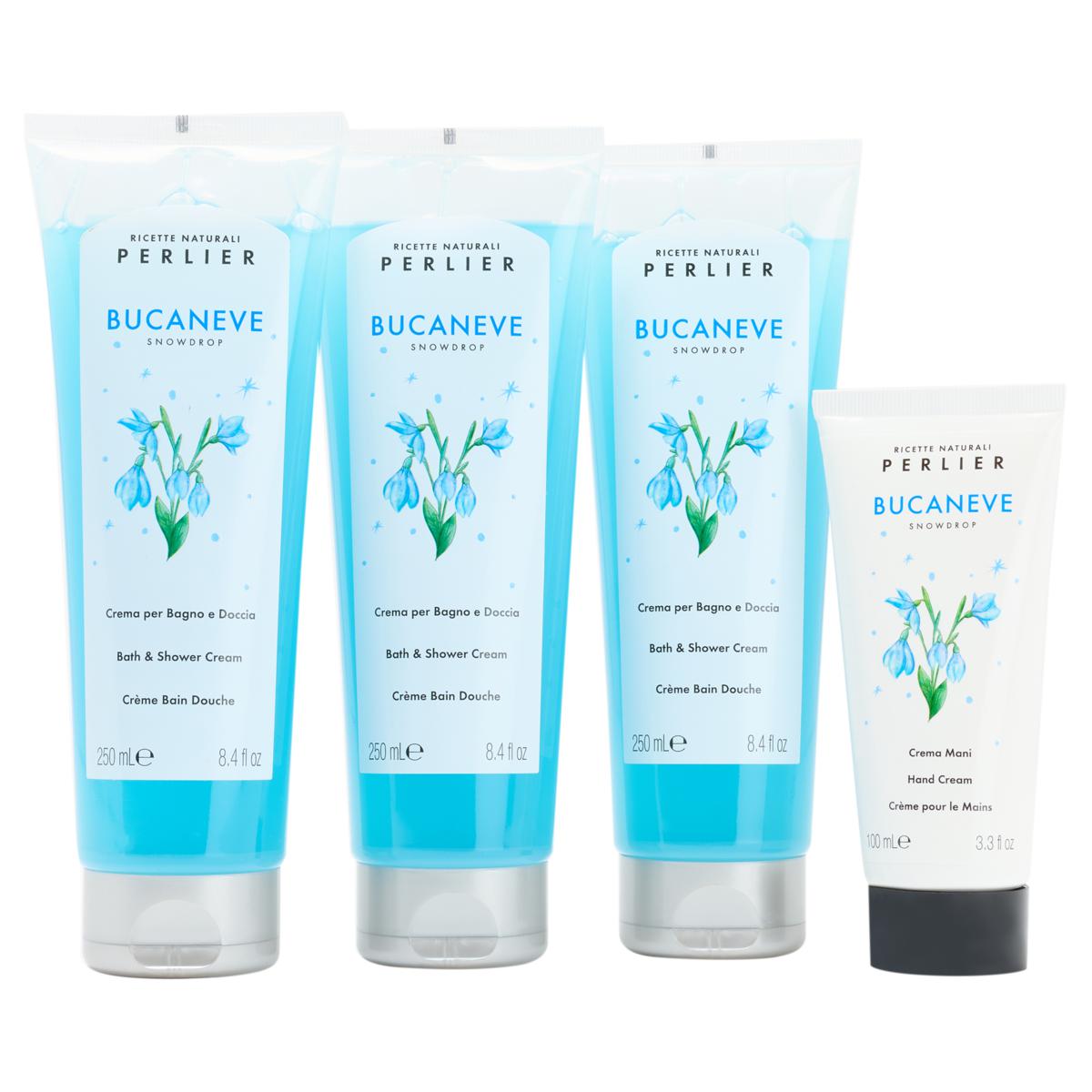 Perlier Snowdrop Bath and Body 4-piece Set | HSN