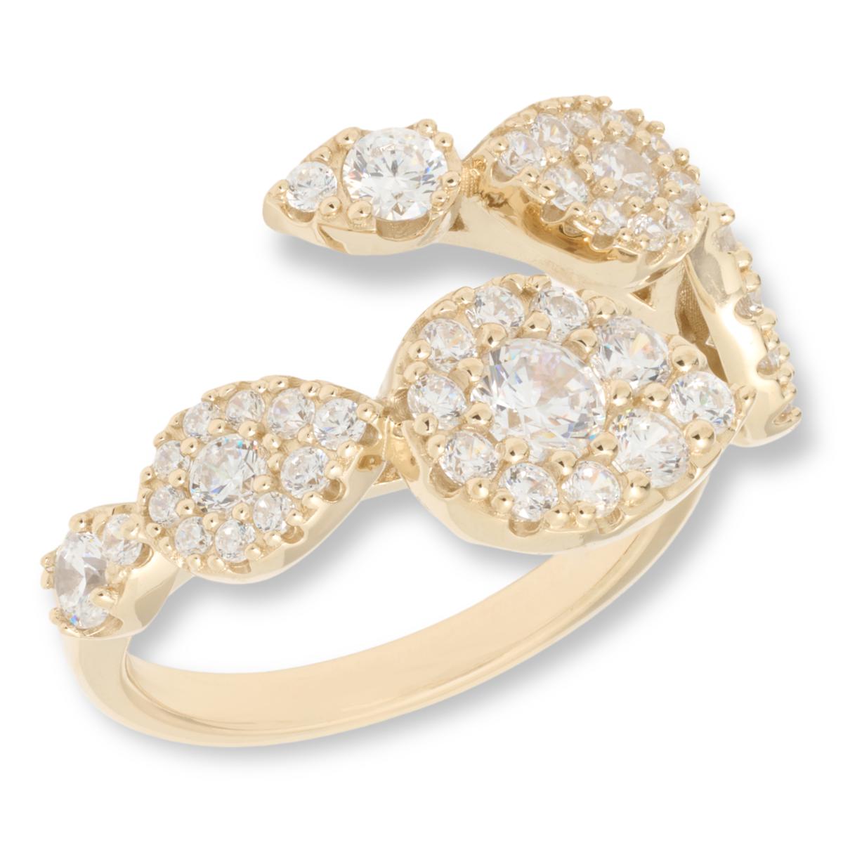 Radiance by Absolute™ 2.50ctw Pear-Shaped Halo Bypass Ring | HSN