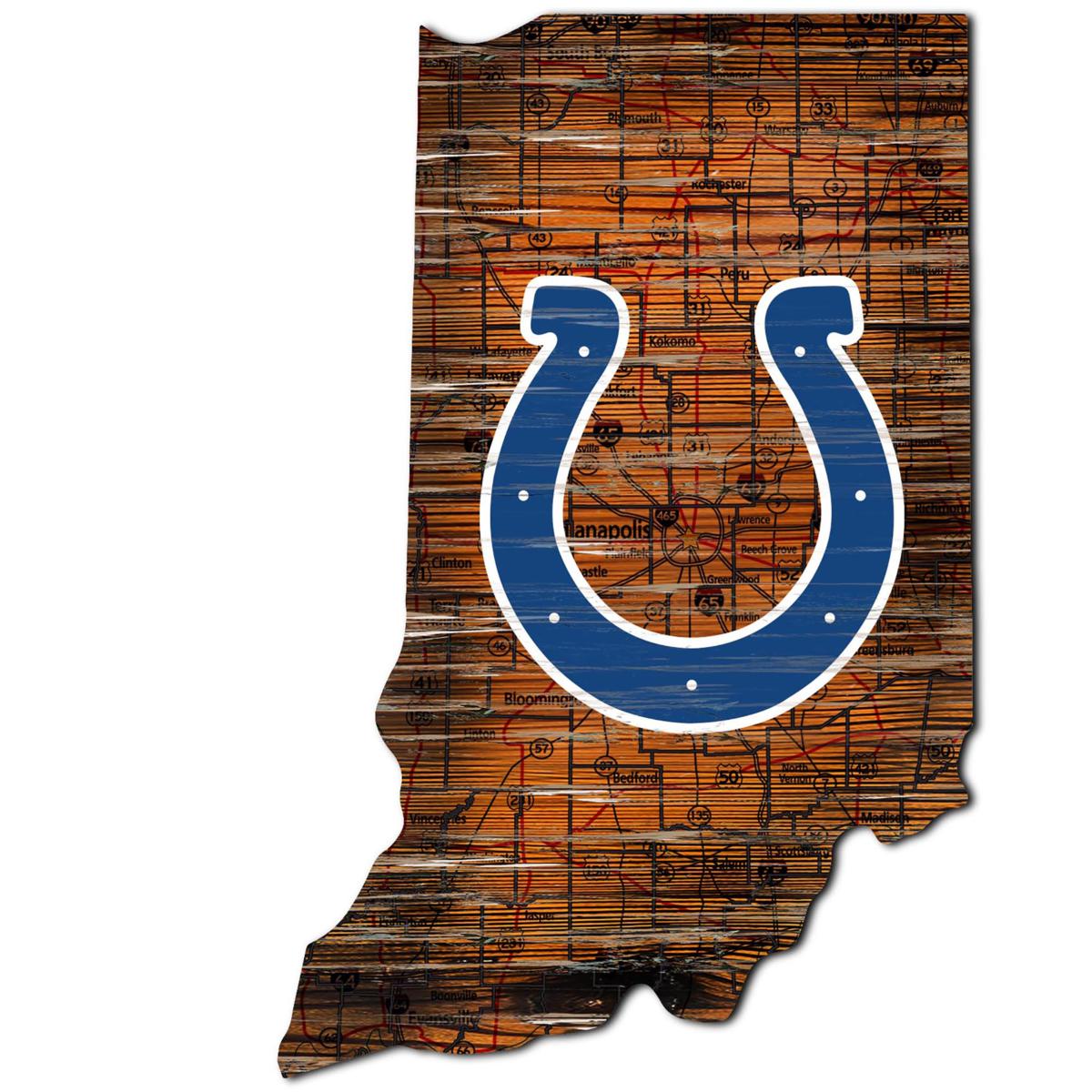 Officially Licensed NFL Indianapolis Colts Distressed State w/ Logo ...