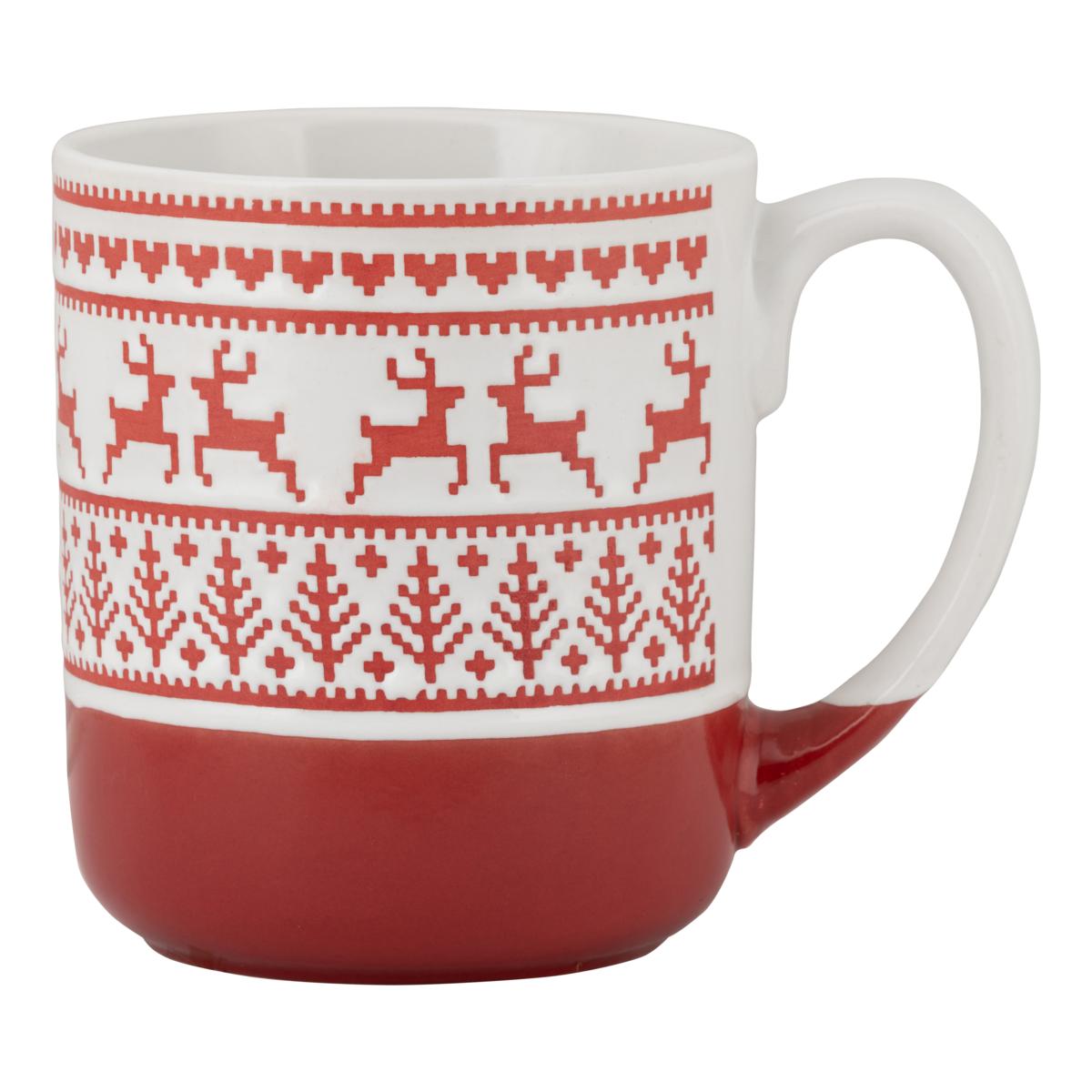 10 Strawberry Street Embossed Reindeer Mug 4-Pack | HSN