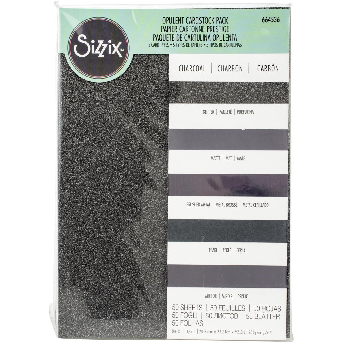Sizzix Surfacez Opulent Cardstock 8 X 11.5 50-pack -Charcoal - 9847496 | HSN