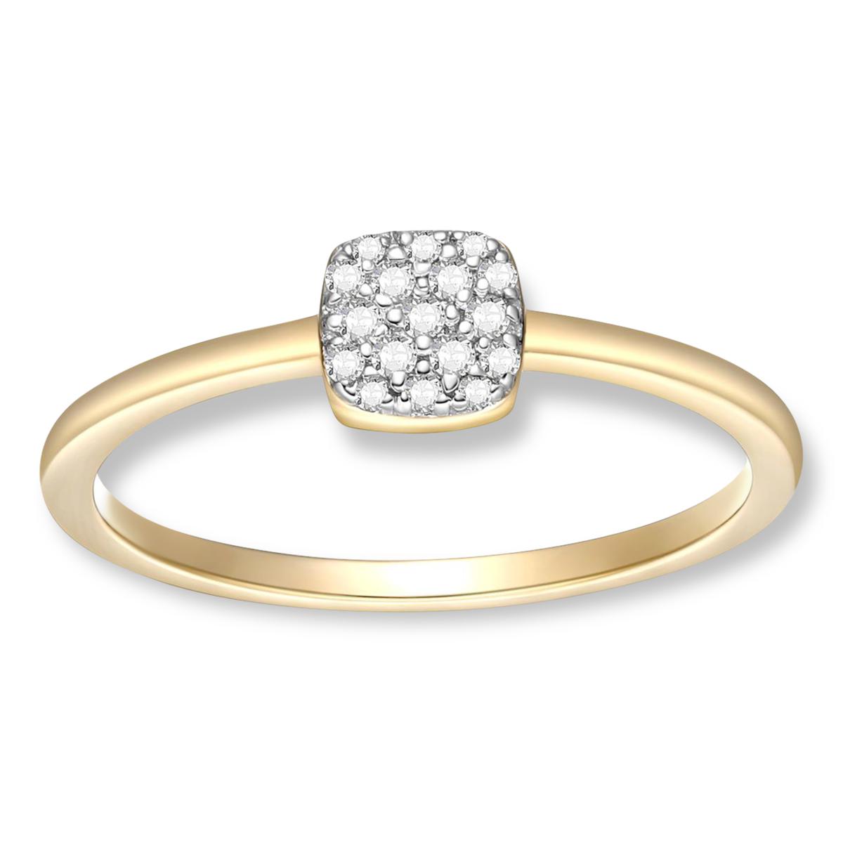 14K Yellow Gold 0.10ctw Diamond Geometric Station Ring - 23318934 | HSN
