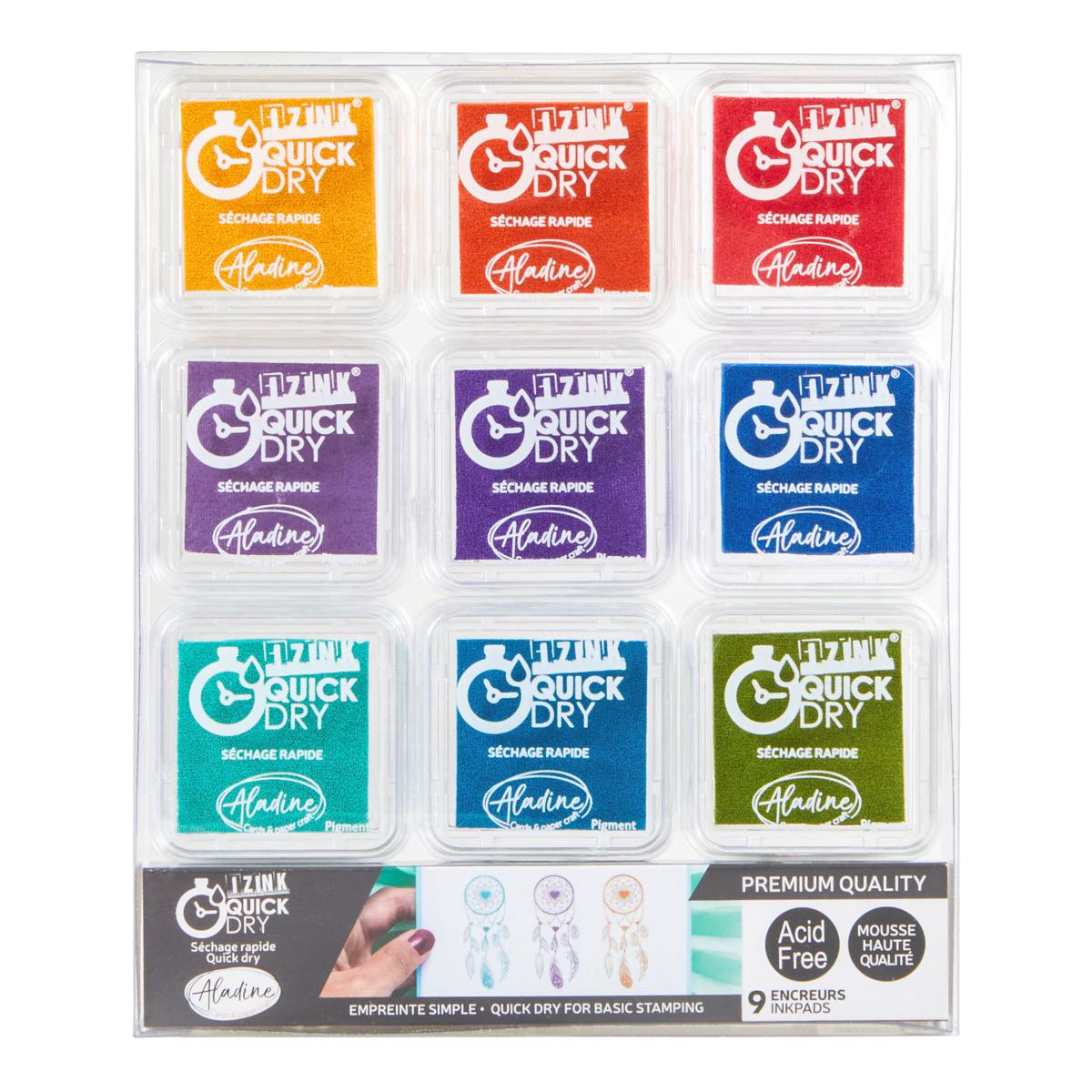Aladine Izink 9-Color Hybrid Fast Drying Ink Pad Set - 22152031 | HSN
