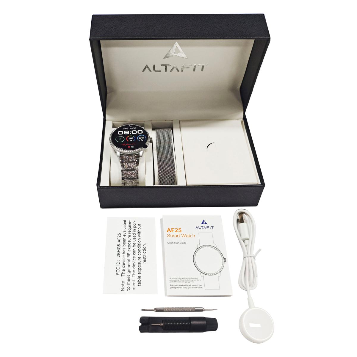 AltaFit Bluetooth Smartwatch with Extra Milanese Band & Tools | HSN