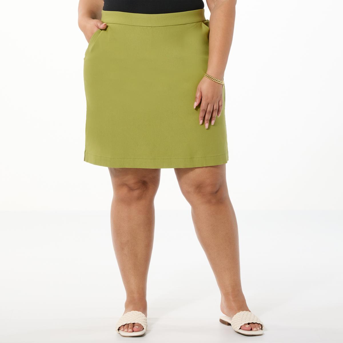 Antthony Woven Executive Stretch Solid Pull-On Skort | HSN